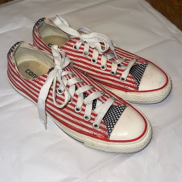 Converse | Shoes | Converse All Star Red White Stripe Stars Flag Usa ...
